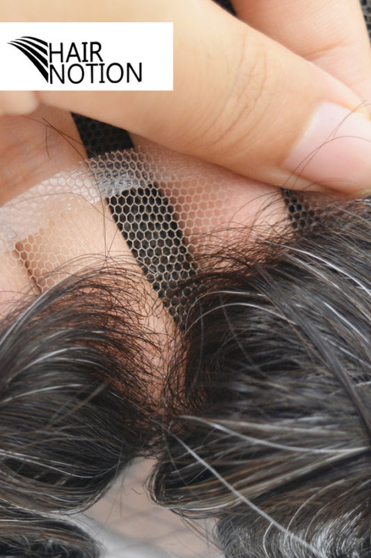 Hairnotion Men's French lace hair system with natural hairline